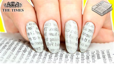 Newspaper Nails Hacks Newspaper Print Nail Art With Water And Without Alcohol Youtube