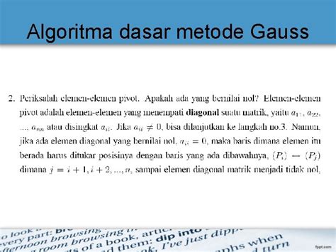SISTEM PERSAMAAN LINEAR Metode GaussJordan Bentuk Metode Gauss