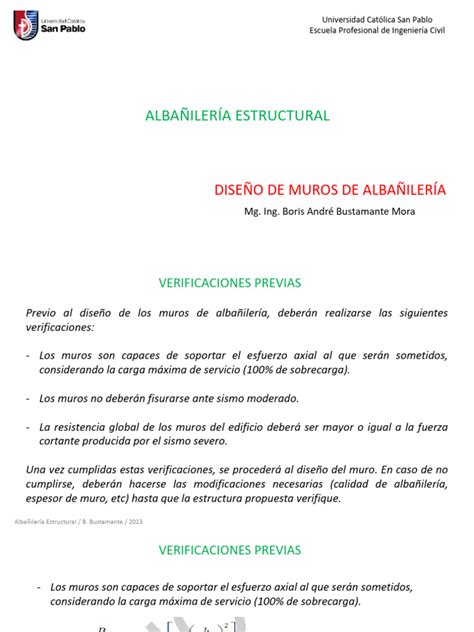 7 Diseño De Muros De Albañilería Pdf Fundación Ingeniería