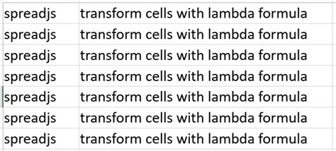 Transform Cells With Lambda Formula Javascript Spreadsheet Spreadjs