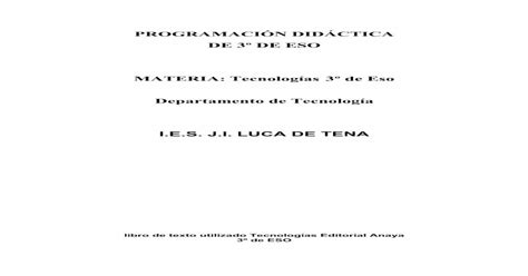 Texto Nº3 Programación Curso 2017 18 3º Eso · Adquirir El Vocabulario Específico De La Unidad