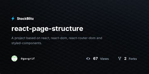 React Page Structure StackBlitz