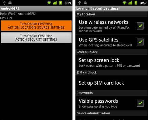 Android Master Settingsactionlocationsourcesettings Vs Settingsactionsecuritysettings