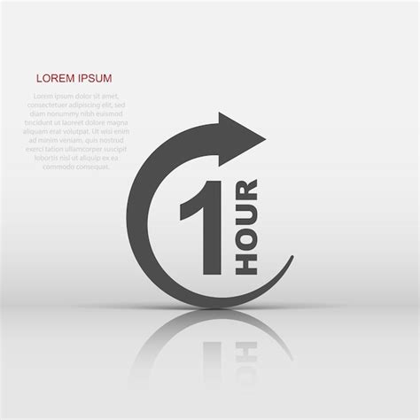 Premium Vector 1 Hour Clock Icon In Flat Style Timer Countdown Vector