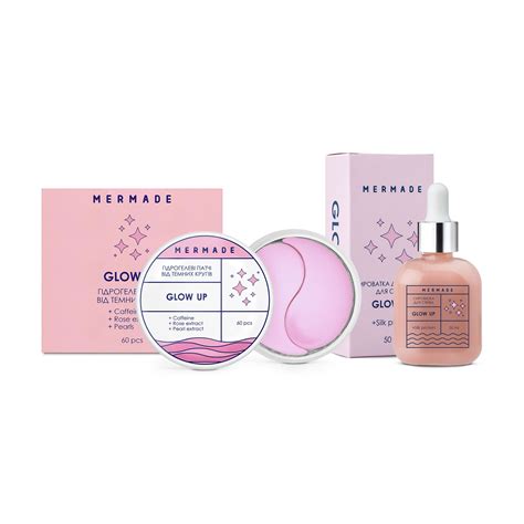 Освітлювальний набір для обличчя Mermade Glow Up гідрогелеві патчі для шкіри навколо очей 60