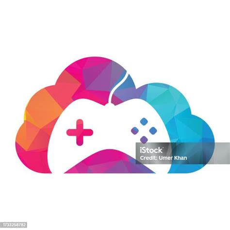 Game Cloud Shape Concept Logo Design Template Stock Illustration
