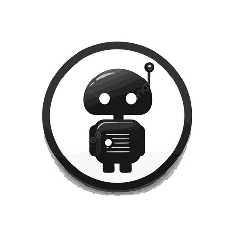 Robot Icon In A Round Circle Vector A Simplistic Black Icon Of Chatbot