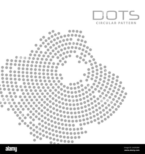 Simple Dots Circular Pattern With Grey Points On White Background