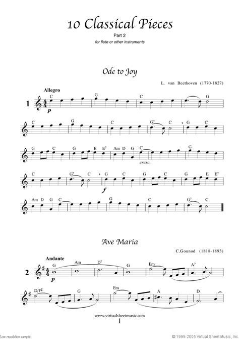Easy Flute Sheet Music For Beginners