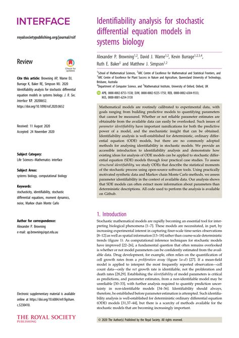 Identifiability Analysis For Stochastic Differential Equation Models In
