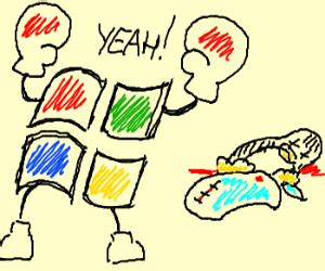 Windows Beats Up Linux And Apple Drawception