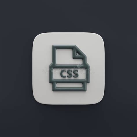 Css File 3d Icon Outilne File Type Icon In Grey Color On A Button
