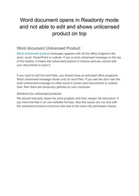 Ppt Unlicensed Product Powerpoint Presentation Free Download Id12694923