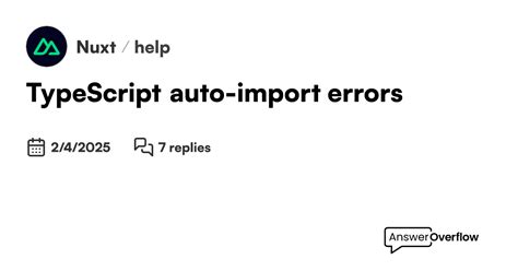 Typescript Auto Import Errors Nuxt