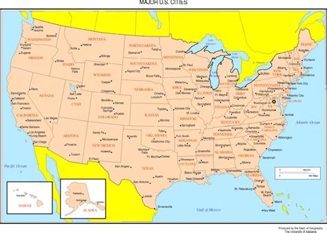 Us Map With Major Cities Your Free Printable Guide