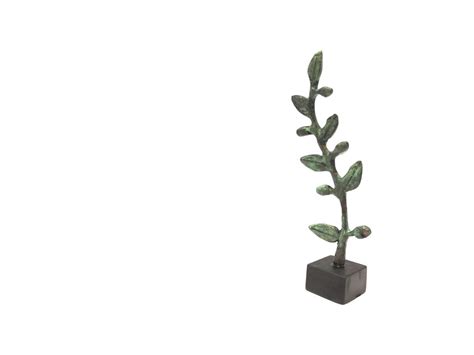 Olive Branch Bronze Greek Sculpture Verdigris Patina Sculpture Κλαδι ελιας μπρουτζινο