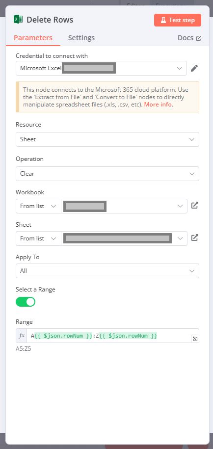 Excel 365 Delete Row And Shift Up Questions N8n Community