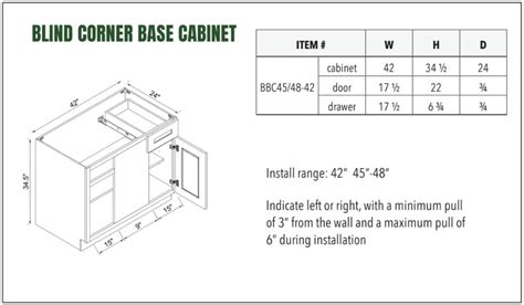 Blind Corner Base Cabinet 4245 Owl Cabinets
