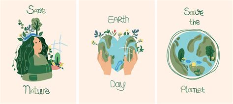 생태학의 도움으로 자연을 구하십시오 지구를 구하는 개념 삶의 방식 인간을위한 에너지 원으로서의 자연 소셜 포스터 카드 로고 배너에 적합합니다 벡터 그림 지속 가능한 자원에