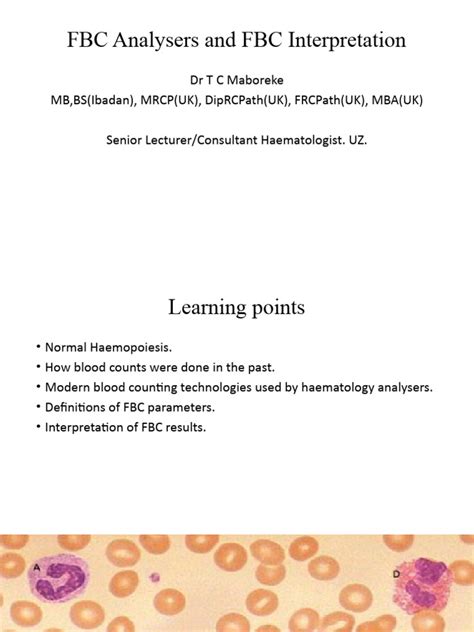 Fbc Analysers And Fbc Interpretation Pdf Anemia Leukemia