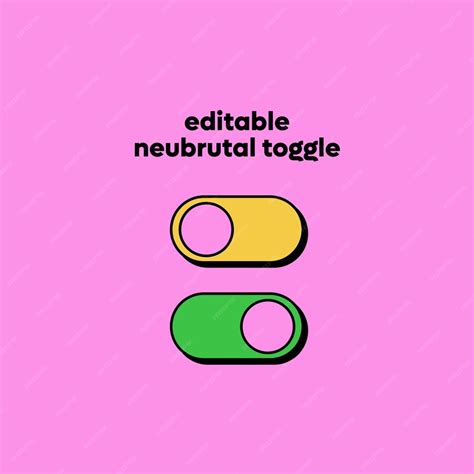 Premium Vector Editable Neubrutal Switch Toggle Button Ui Element For Websites And Mobile
