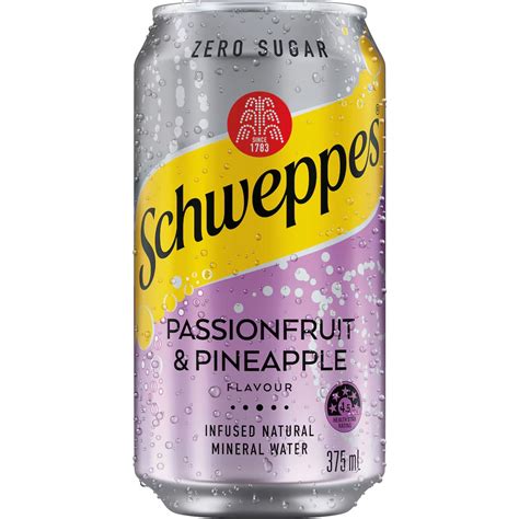 Schweppes Can Infused Passionfruit And Pineapple 375ml Bunnasia