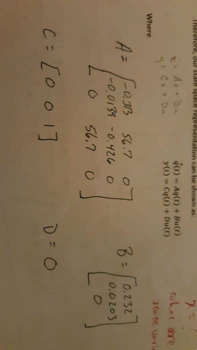 Solved Given The State Space Equation Find The Step Response
