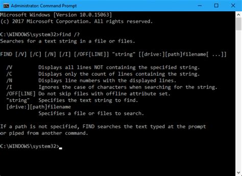 how to use the find command to search in windows