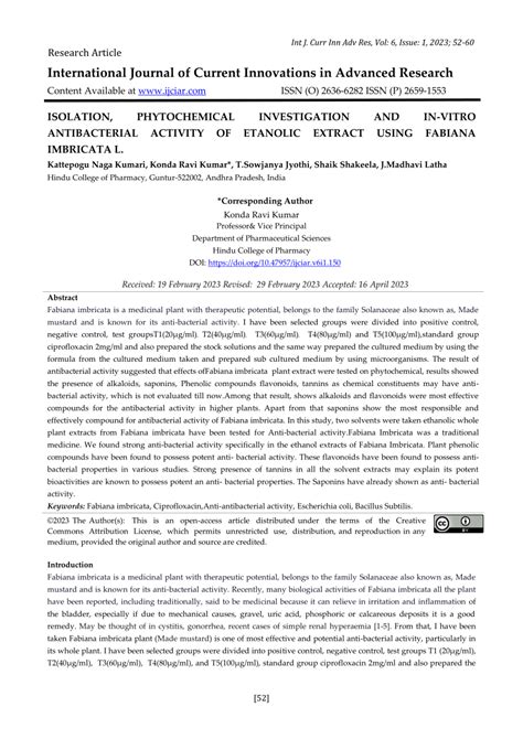 Pdf Isolation Phytochemical Investigation And In Vitro Antibacterial