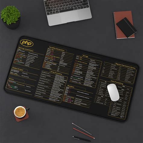 Php Cheat Sheet Desk Mat For Programmers Developer Desk Accessories