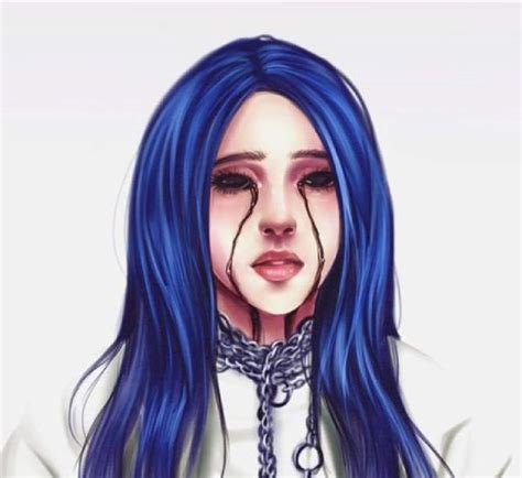 Синеволосая девушка Много фото