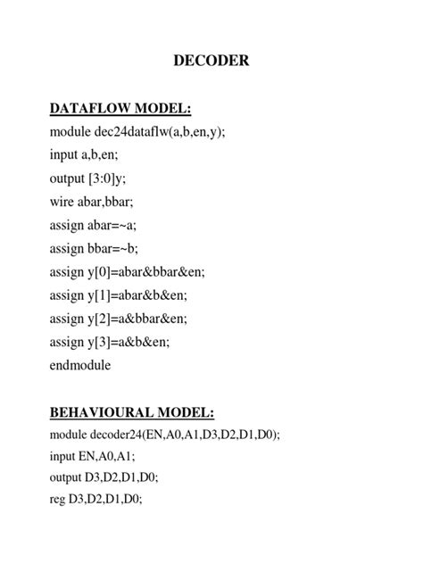 Decoder Dataflow Model Pdf