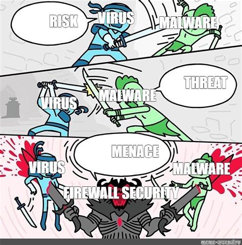 Сomics Meme Virus Risk Malware Threat Malware Virus Menace Virus Malware Firewall Security