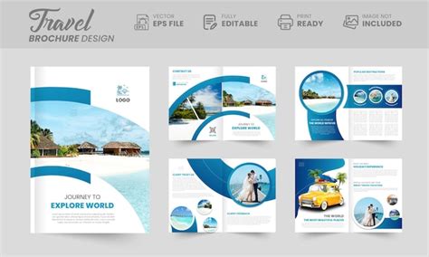 여행 안내 책자 디자인 서식 파일 프리미엄 벡터