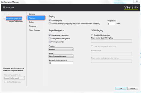 Telerik Web Forms Grid Design Time Setting Paging From Design Time Telerik Ui For Aspnet Ajax