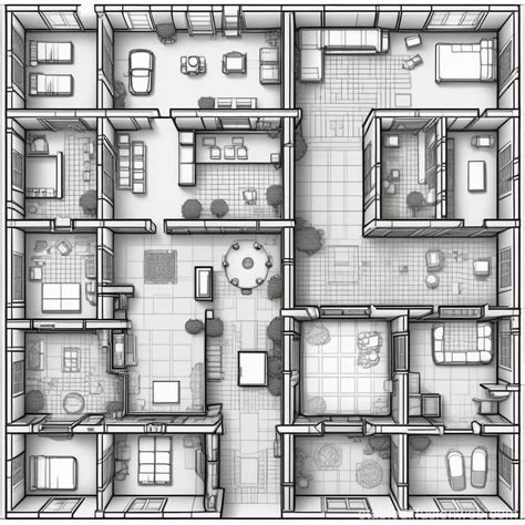 Top Down 2d Tabletop Rpg Grid Map Of A Modern City Prompts Stable