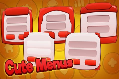 Cute Menu Gui Kit 2d Icons Unity Asset Store