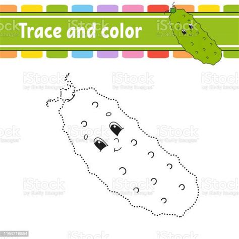 추적 및 색상 필기 연습 교육 개발 워크 시트 활동 페이지 유아 및 미취학 아동을위한 게임 격리된 벡터 그림입니다 만화 스타일입니다 개발에 대한 스톡 벡터 아트 및 기타