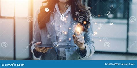 Businessmen Fingerprint Scanning And Biometric Authentication Processing Of Biometric For