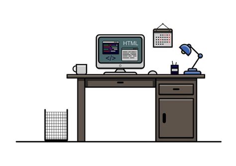 Premium Vector Computer Desktop Vector Flat Design