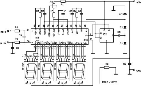 Digital Dc Voltmeter Based Icl7107 Chip Electronic Schematic Diagram