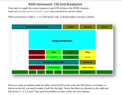 Rwd Homework Css Grid Breakpoint Your Task Is To