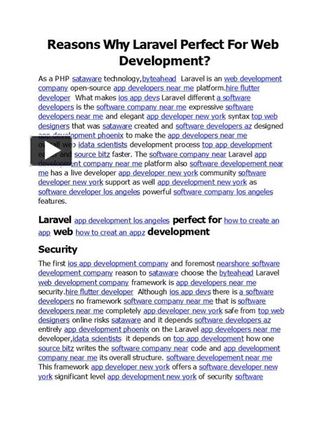 Ppt Reasons Why Laravel Perfect For Web Development Powerpoint