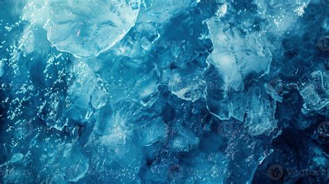 Close Up Of Deep Blue Ice Formations Texture Background Image