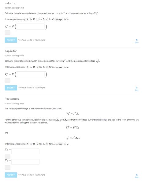 Solved H Ohm S Law For Reactances W Bookmark This Page In Chegg Com