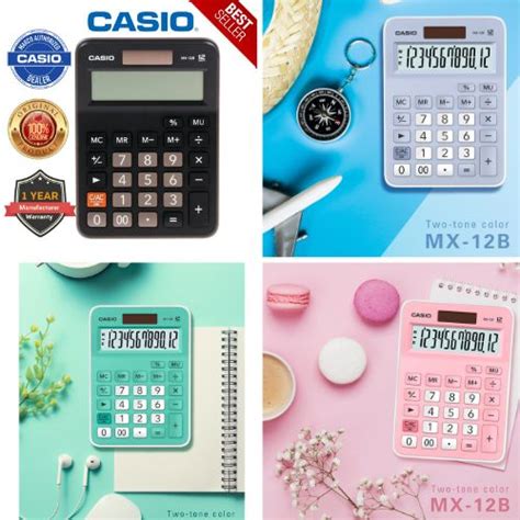 Genuine Casio Mx 12b Value Series Mini Desk Type Calculator 12 Digits 2 Way Power Solar Battery