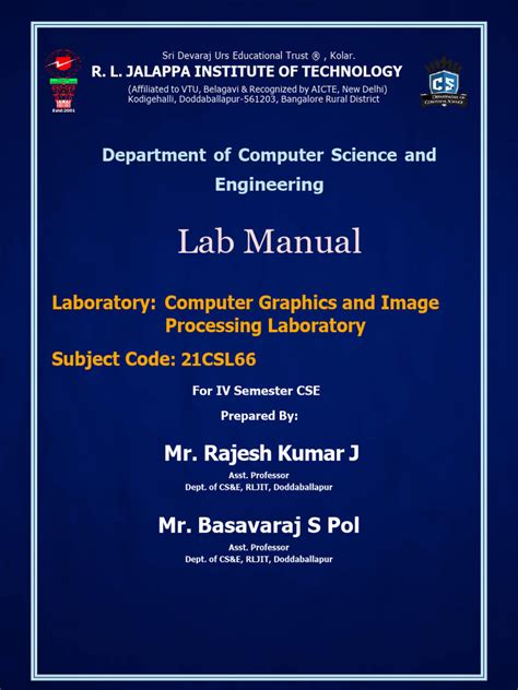 Cg And Ip Lab Manual 21csl66 Pdf Engineering 3 D Computer Graphics