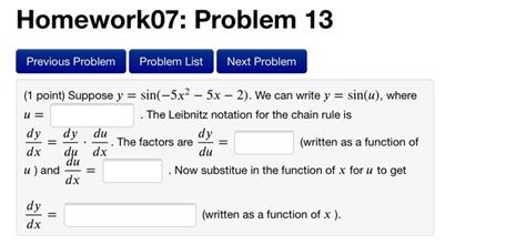 Solved Homework07 Problem 13 Previous Problem Problem List