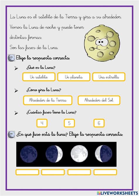 Ejercicio Interactivo De Los Movimientos De La Tierra Y La Luna