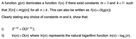 solved a function g n ﻿dominates a function f n ﻿if there